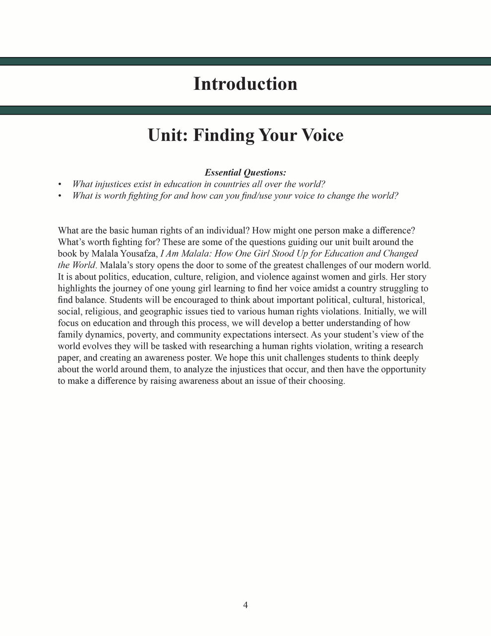 I am Malala Unit Study - Prairie and Pine Curriculum – Prairie & Pine ...