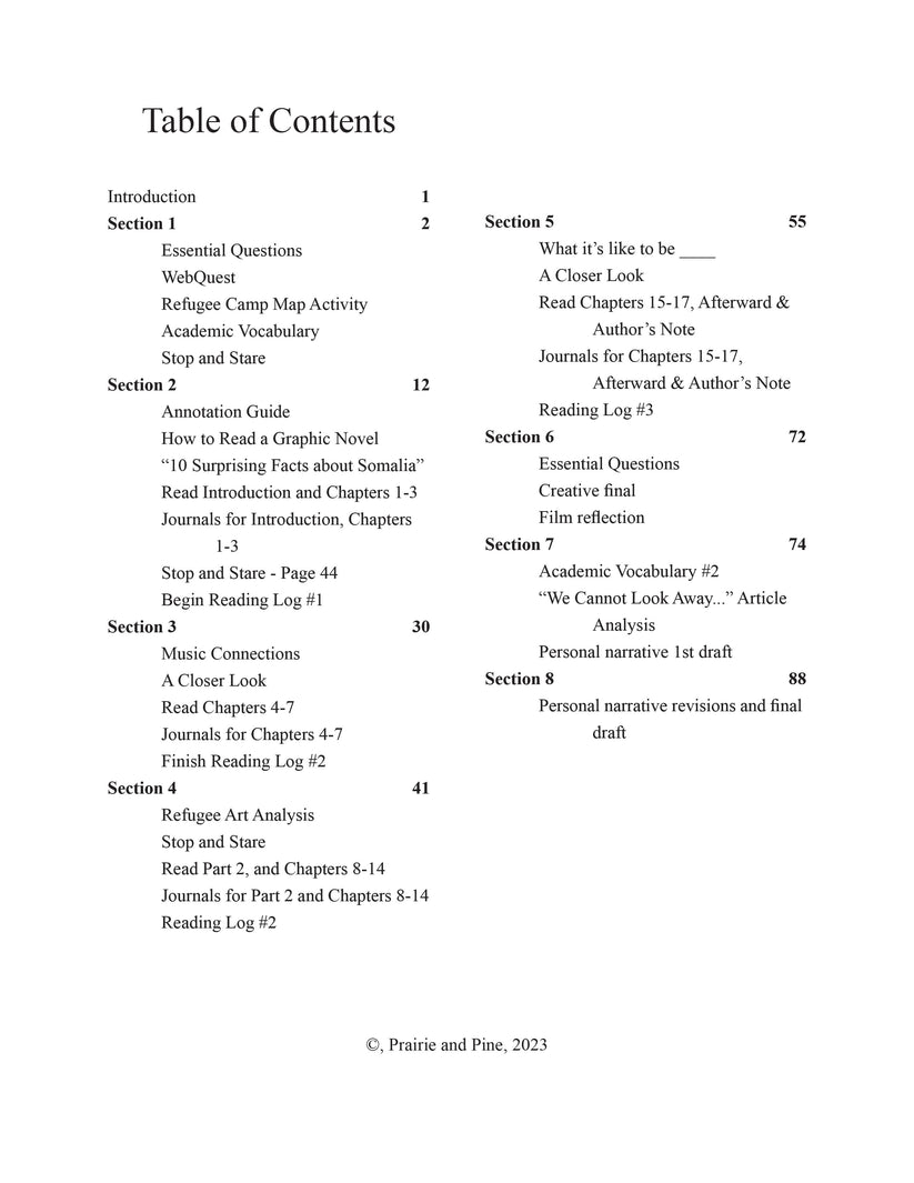 When Stars Are Scattered Unit Study - Middle School English Language Arts Curriculum – Prairie ...